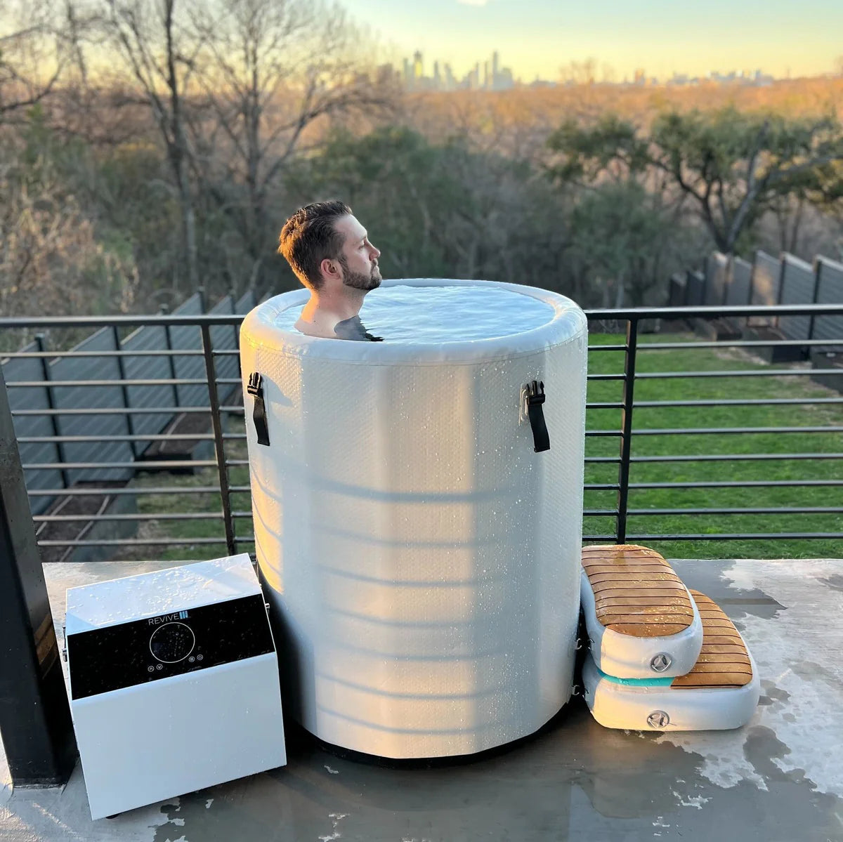 Revive Inflatable Barrel Plunge — Arctic Sauna Recovery